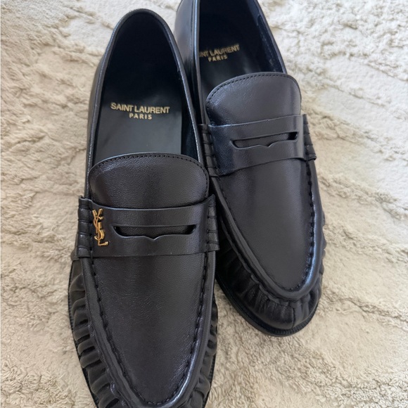 Yves Saint Laurent | Shoes | Yves Saint Laurent Black Leather Loafers ...